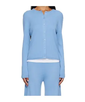LISA YANG Rib-knit Crew Neck Cardigan