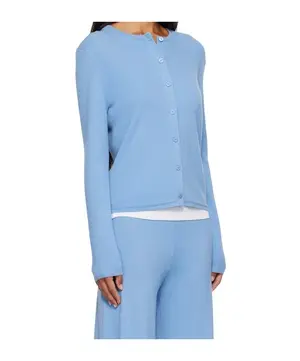 LISA YANG Rib-knit Crew Neck Cardigan