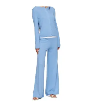 LISA YANG Rib-knit Crew Neck Cardigan