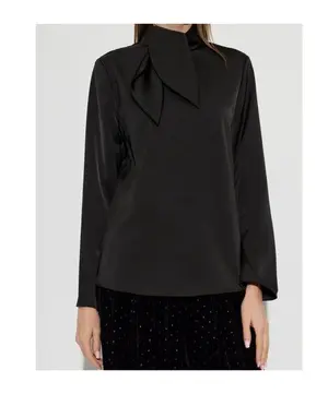 Emporio Armani Satin Bow-neck Top