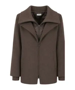 P.a.r.o.s.h Long Sleeve Zip-up Wool Jacket With High Neck