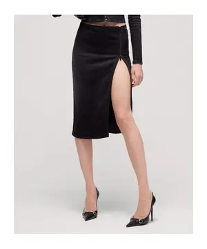 Gucci Fitted Denim Skirt With Side Opening