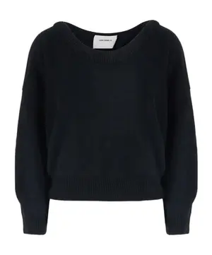 LISA YANG Doria Scoop-neck Ribbed-trim Sweater
