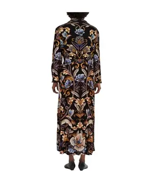 Farm Rio Long Sleeve V-neck Floral Maxi Dress
