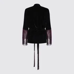 Antonelli Firenze Fringed Belted Kimono Jacket