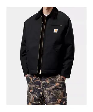Carhartt Work In Progress Og Detroit Logo-patch Zip-up Shirt Jacket