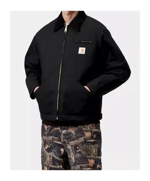 Carhartt Work In Progress Og Detroit Logo-patch Zip-up Shirt Jacket