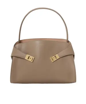 FERRAGAMO Solid Color Top Handle Bag - Brown