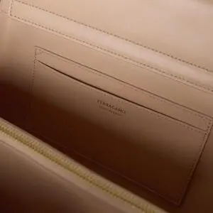 FERRAGAMO Solid Color Top Handle Bag - Brown