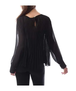 Hugo Boss Boatneck Pleated Chiffon Blouse