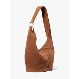 Michael Kors Suede Shoulder Bag With Gold Tone Hardware