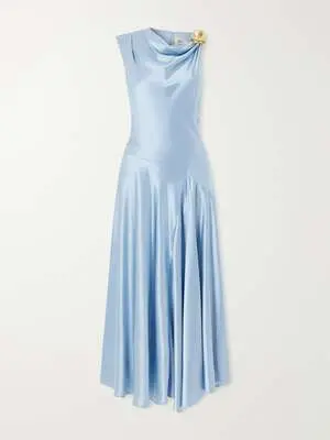 Aje Siren Embellished Satin Maxi Dress