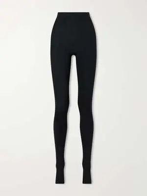 Bottega Veneta Logo-embroidered Knitted Wool Leggings