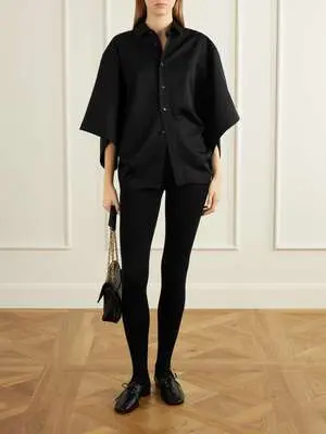 Bottega Veneta Logo-embroidered Knitted Wool Leggings