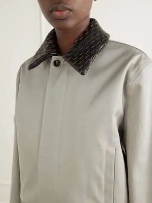 Bottega Veneta Intrecciato Leather-trimmed Cotton Jacket