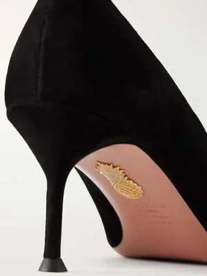 AQUAZZURA Orbit Pump 65 Patent Leather-trimmed Suede Pumps