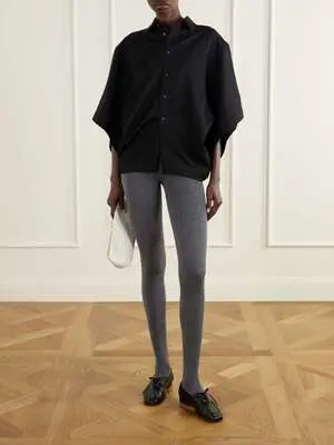 Bottega Veneta Logo-embroidered Knitted Wool Leggings