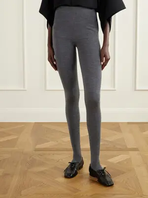 Bottega Veneta Logo-embroidered Knitted Wool Leggings