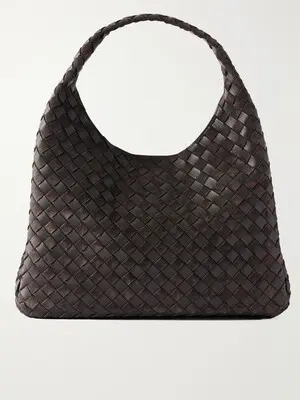 Bottega Veneta Bell Large Intrecciato Leather Shoulder Bag - Brown