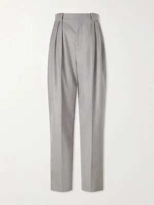 Bottega Veneta Wool Flannel Straight-leg Pants - Gray