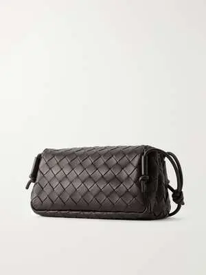 Bottega Veneta Notturno Intrecciato Leather Shoulder Bag - Brown