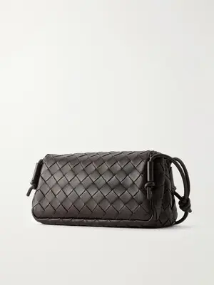 Bottega Veneta Notturno Intrecciato Leather Shoulder Bag - Brown