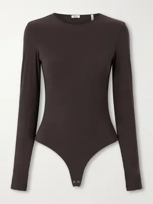 AGOLDE Aura Stretch-jersey Thong Bodysuit - Brown
