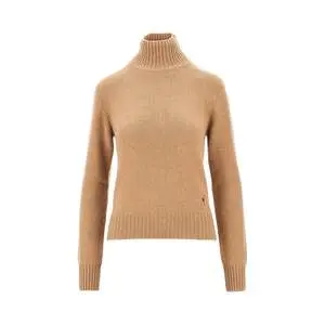 AMI Paris Cashmere Turtleneck Sweater With Embroidered Logo