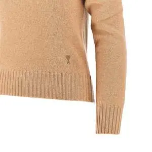 AMI Paris Cashmere Turtleneck Sweater With Embroidered Logo