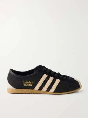 ADIDAS ORIGINALS Japan Suede-trimmed Denim Sneakers - Black