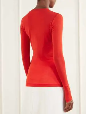 Auralee Ribbed Cotton-jersey T-shirt