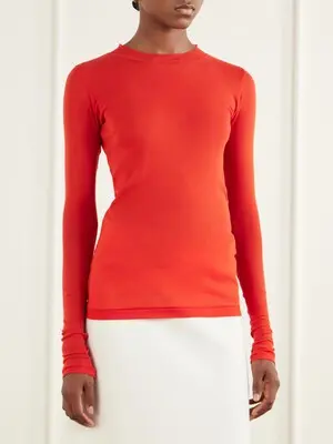 Auralee Ribbed Cotton-jersey T-shirt