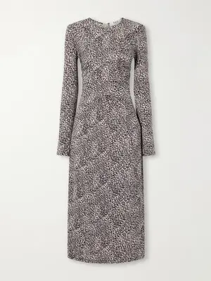Sea Charlize Leopard-print Stretch-jersey Midi Dress - Multi