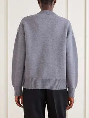 AMI Paris Intarsia Wool Cardigan