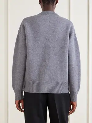 AMI Paris Intarsia Wool Cardigan