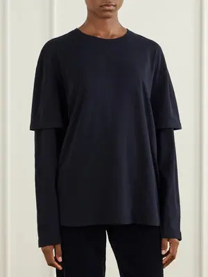AGOLDE Lois Layered Organic Cotton T-shirt - Blue