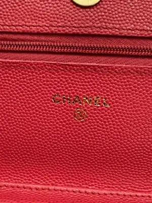 Chanel Dark Quilted Caviar Wallet On Chain