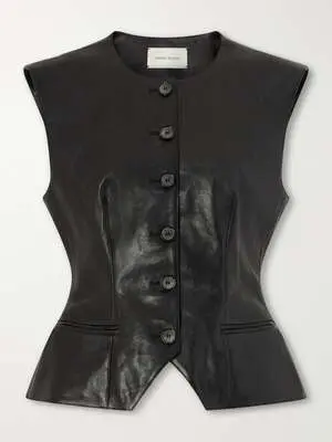 Magda Butrym Cropped Full-grain Leather Vest