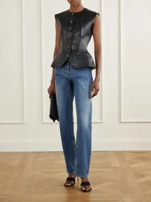 Magda Butrym Cropped Full-grain Leather Vest