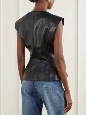 Magda Butrym Cropped Full-grain Leather Vest