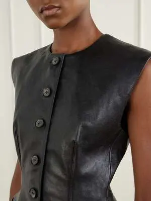 Magda Butrym Cropped Full-grain Leather Vest