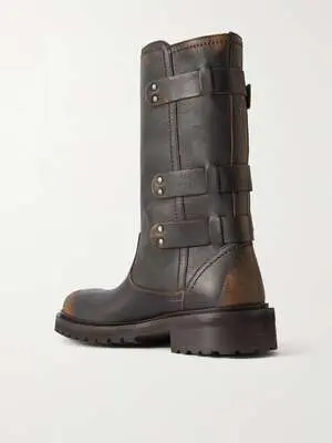 GOLDEN GOOSE Kurt Distressed Leather Knee Boots