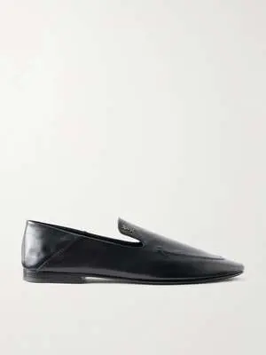 Saint Laurent Alain Cassandre-embellished Leather Loafers