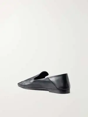 Saint Laurent Alain Cassandre-embellished Leather Loafers