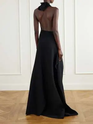Maticevski Allude Halterneck Draped Crepe Gown