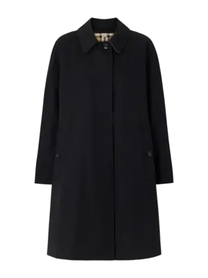 Burberry Cotton Gabardine Trench Coat - Black