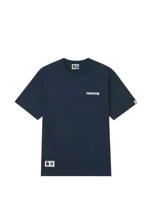 FINGERCROXX Logo-print Cotton T-shirt - Blue