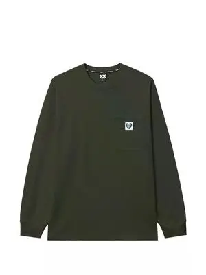 FINGERCROXX Logo-patch Chest-pocket T-shirt - Green