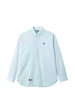 FINGERCROXX Logo-patch Button-down Shirt - Blue