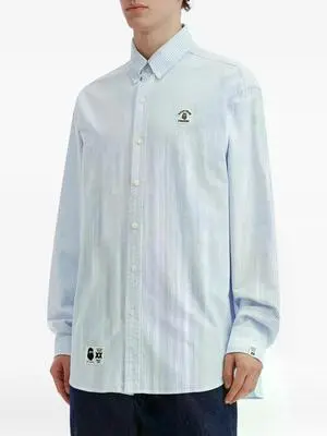 FINGERCROXX Striped Logo-patch Shirt